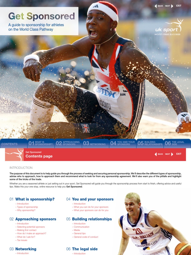 Athlete Sponsorship Guide | PDF | Sponsor (Commercial) | Sports