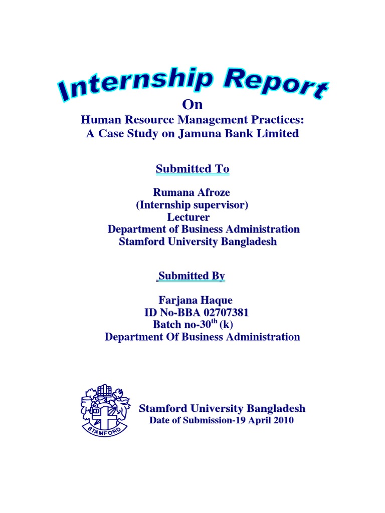 Internship Report PDF | PDF | Human Resources | Recruitment