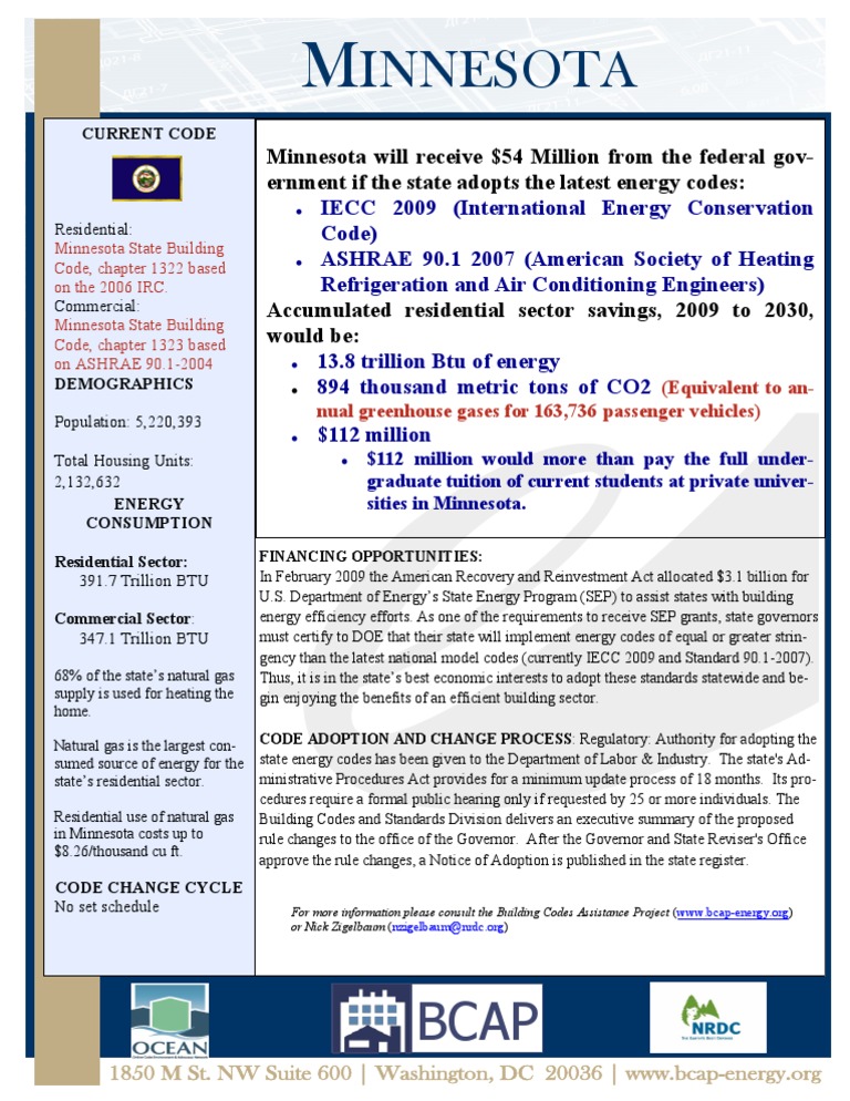 Minnesota Energy Code Adoption Benefits | PDF