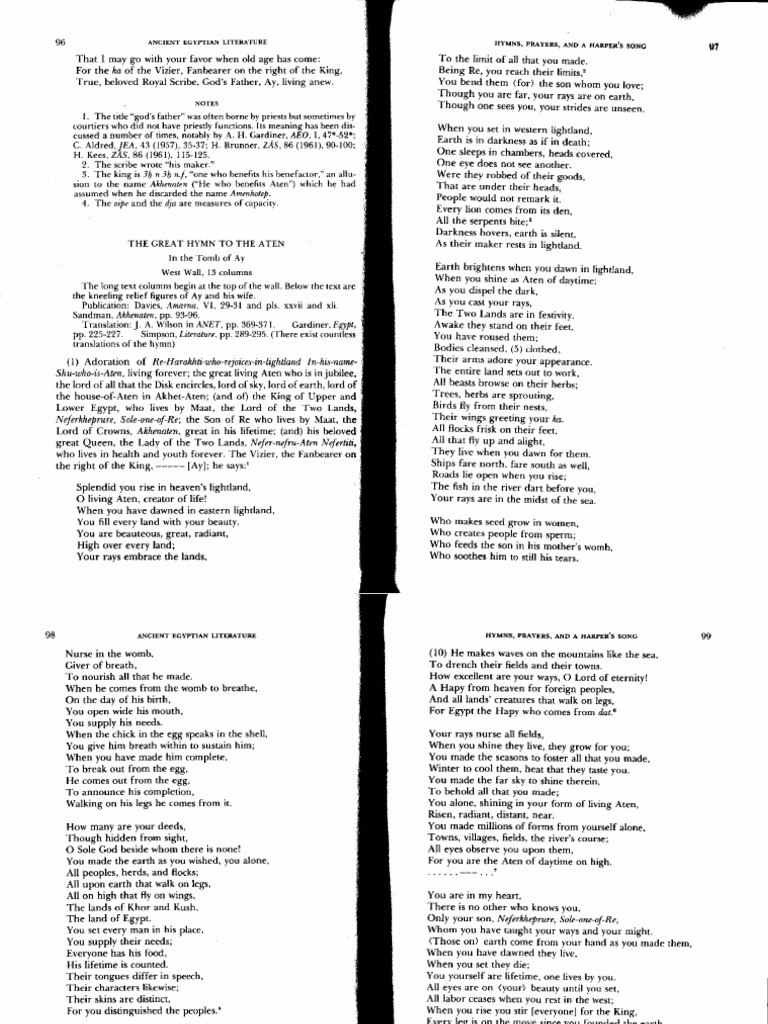 Great Hymn to the Aten | Akhenaten | Ancient Egyptian Religion