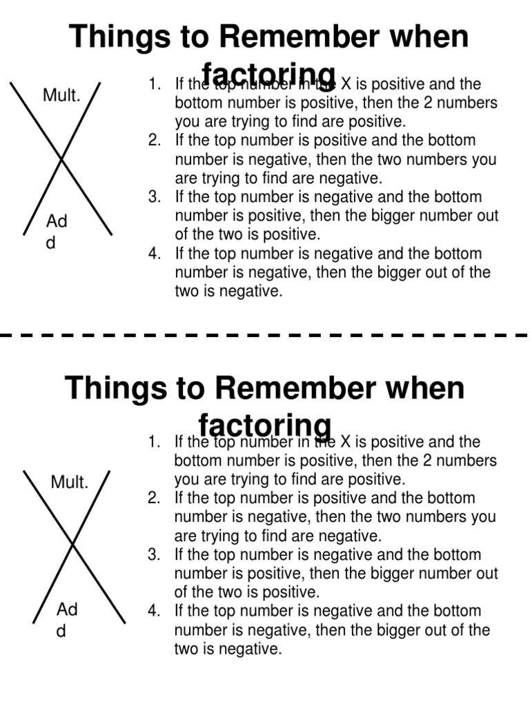 Tips For Factoring | PDF