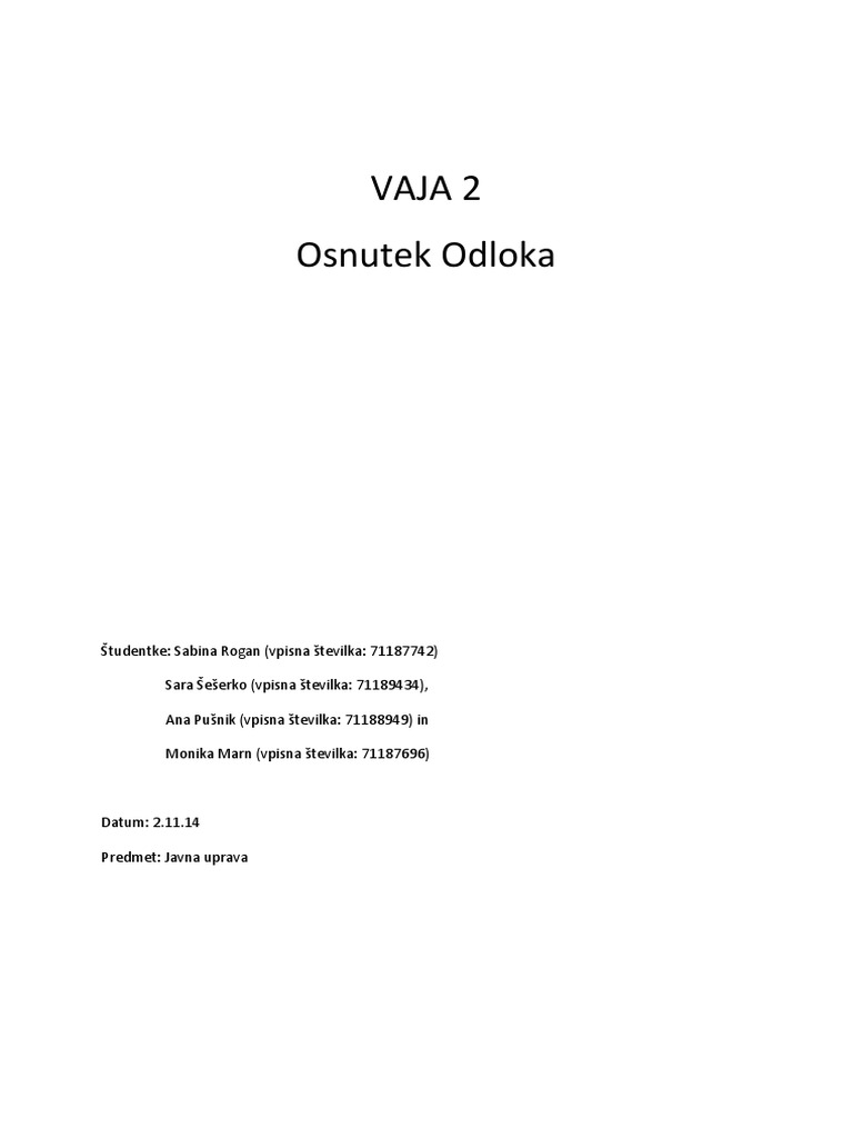 Predloga Osnutka | PDF