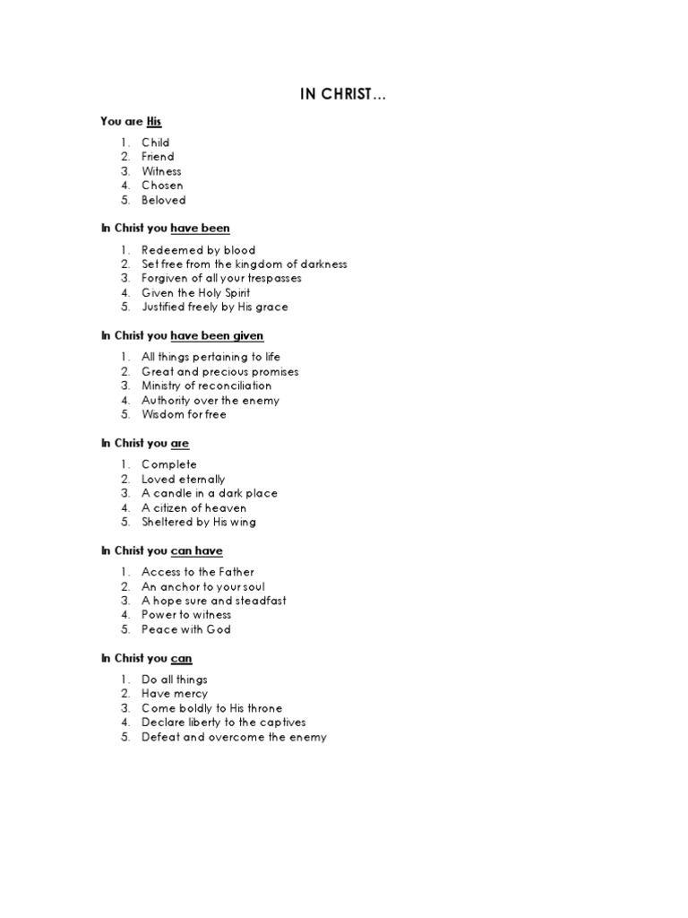 Identity in Christ | PDF