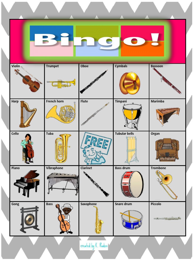 Orchestra Instrument Bingo Guide | PDF