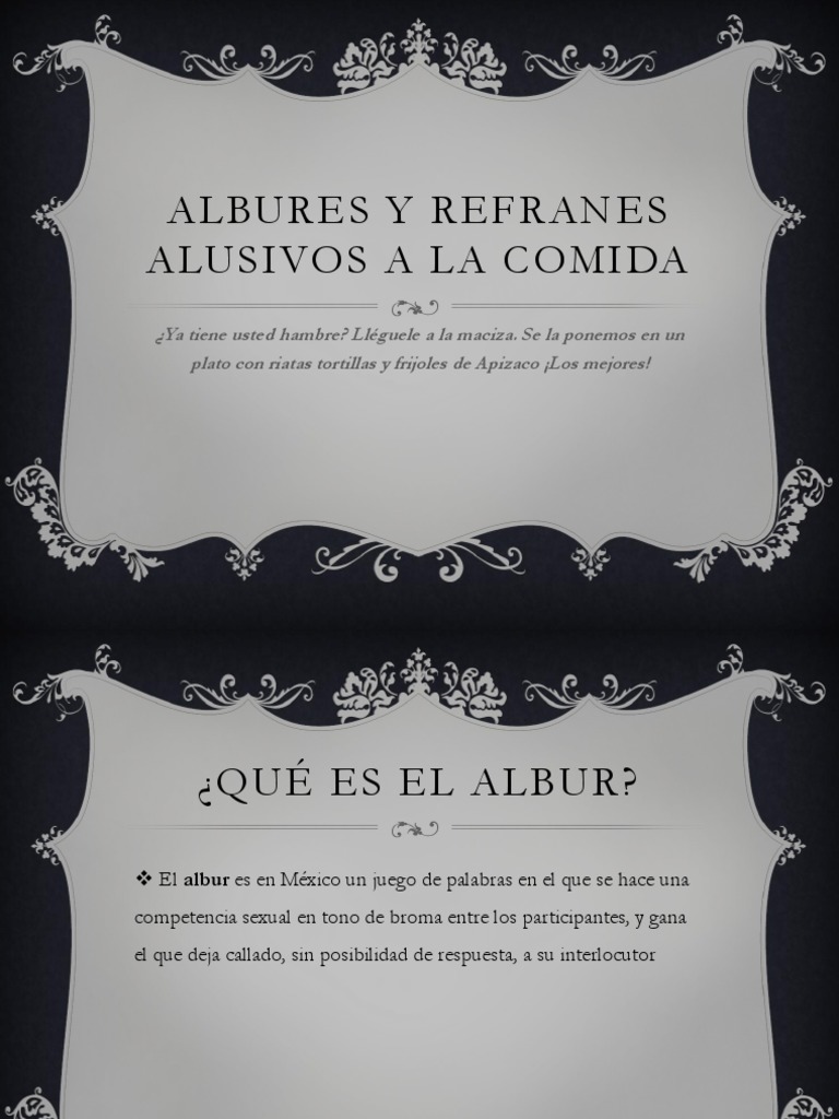 Albures y Refranes Alusivos A La Comida | PDF | Cocina mexicana ...