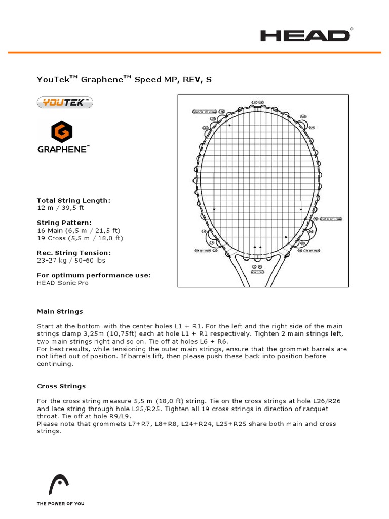 HEAD Stringing Instructions 2012 13 | PDF | Sports Equipment | Equipment