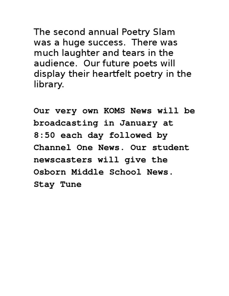 Poetry Slam | PDF