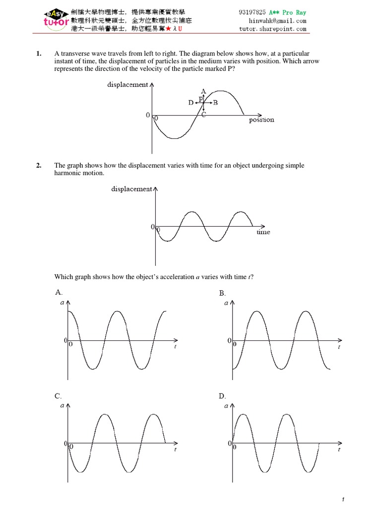 Simple Harmonic Motion and Wave Analysis | PDF | Waves | Frequency