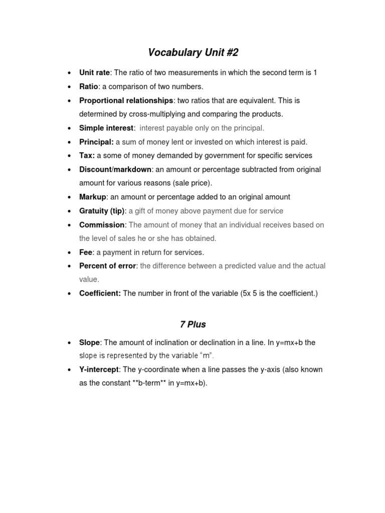 Key Terms in Ratios and Interest | PDF | Finance & Money Management ...