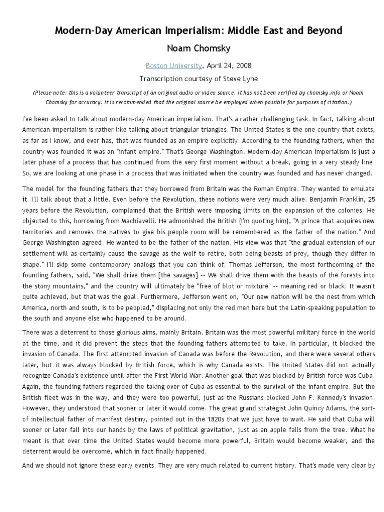 Noam Chomsky On Modern-Day American Imperialism Middle East and Beyond ...