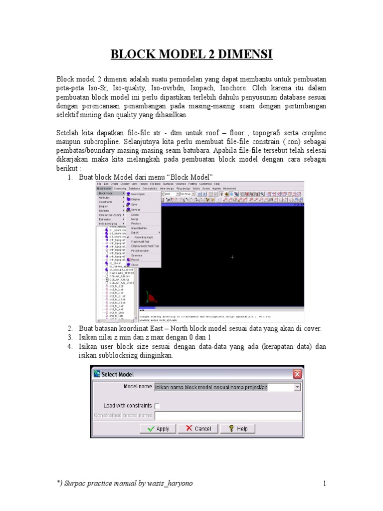 Block Model 2 Dimensi | PDF