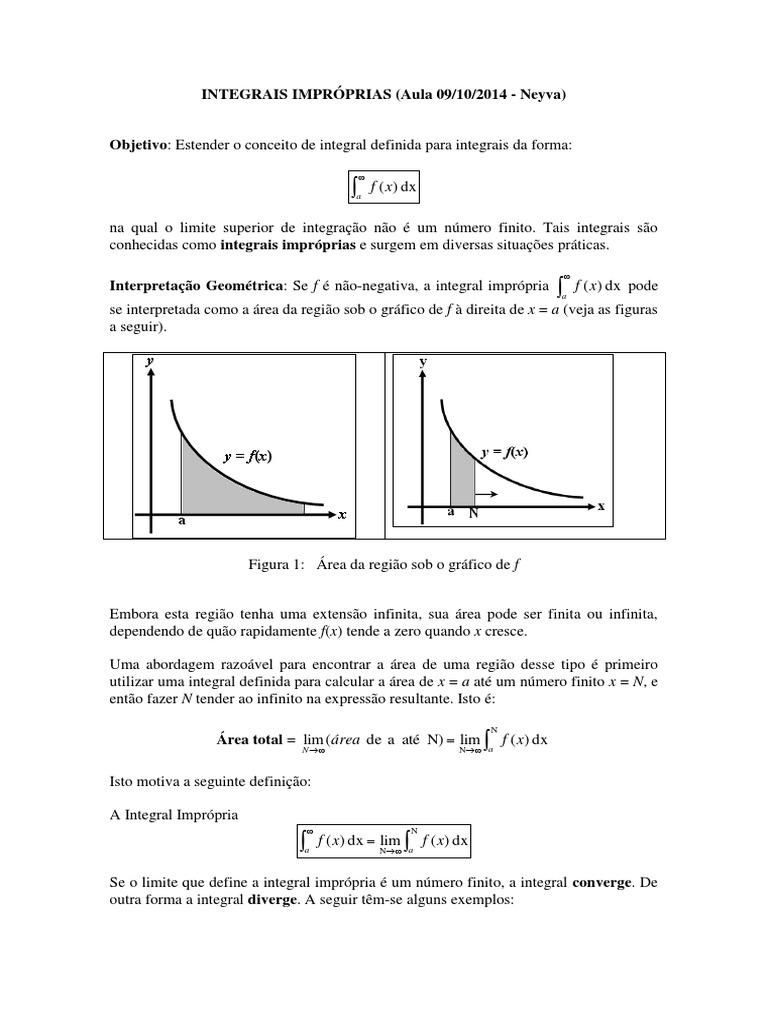 Integrais Impróprias | PDF | Limite (Matemática) | Integrante