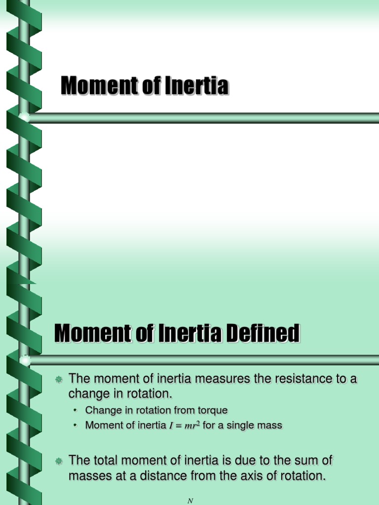 Moment of Inertia Formula | PDF | Rotation Around A Fixed Axis | Rotation
