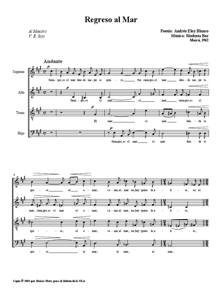 Modesta Bor - Regreso Al Mar | PDF