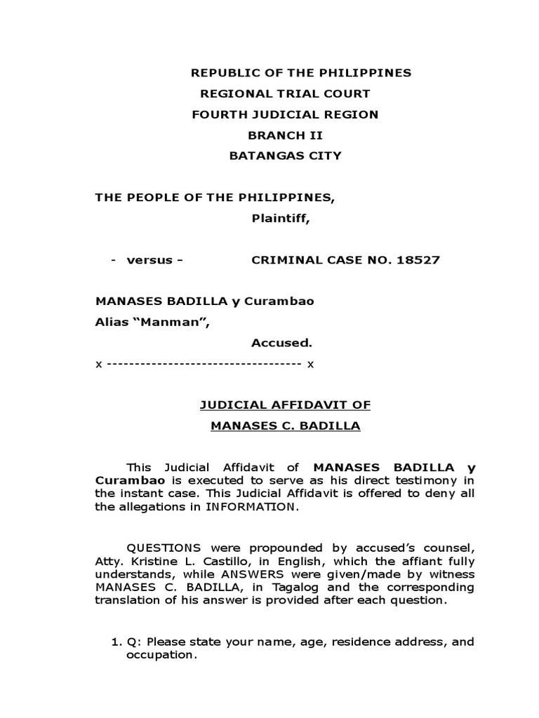 Judicial Affidavit - Rape Case | PDF | Affidavit | Prosecution