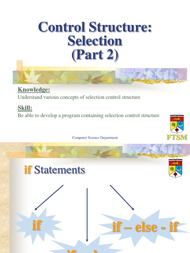 Slide 07b - Control Structure - Selection | PDF | Letter Case ...