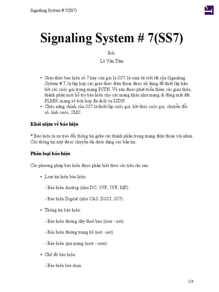 Signaling System # 7 (SS7) | PDF