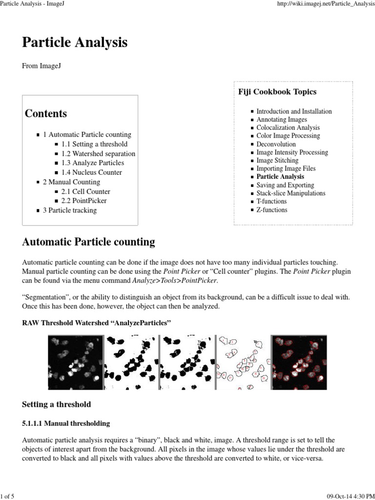 Fiji Particle Analysis Techniques | PDF | Scientific Modeling | Image ...