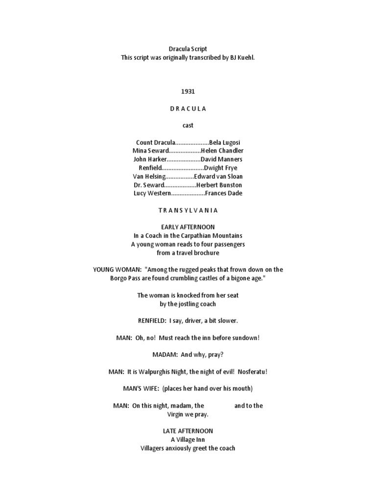 Dracula Script Provides Insights into the Iconic Vampire Story and Its ...
