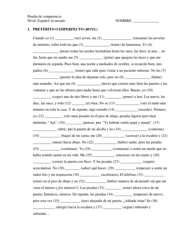 Advanced Spanish Grammar Test | PDF | Artes del lenguaje y disciplina