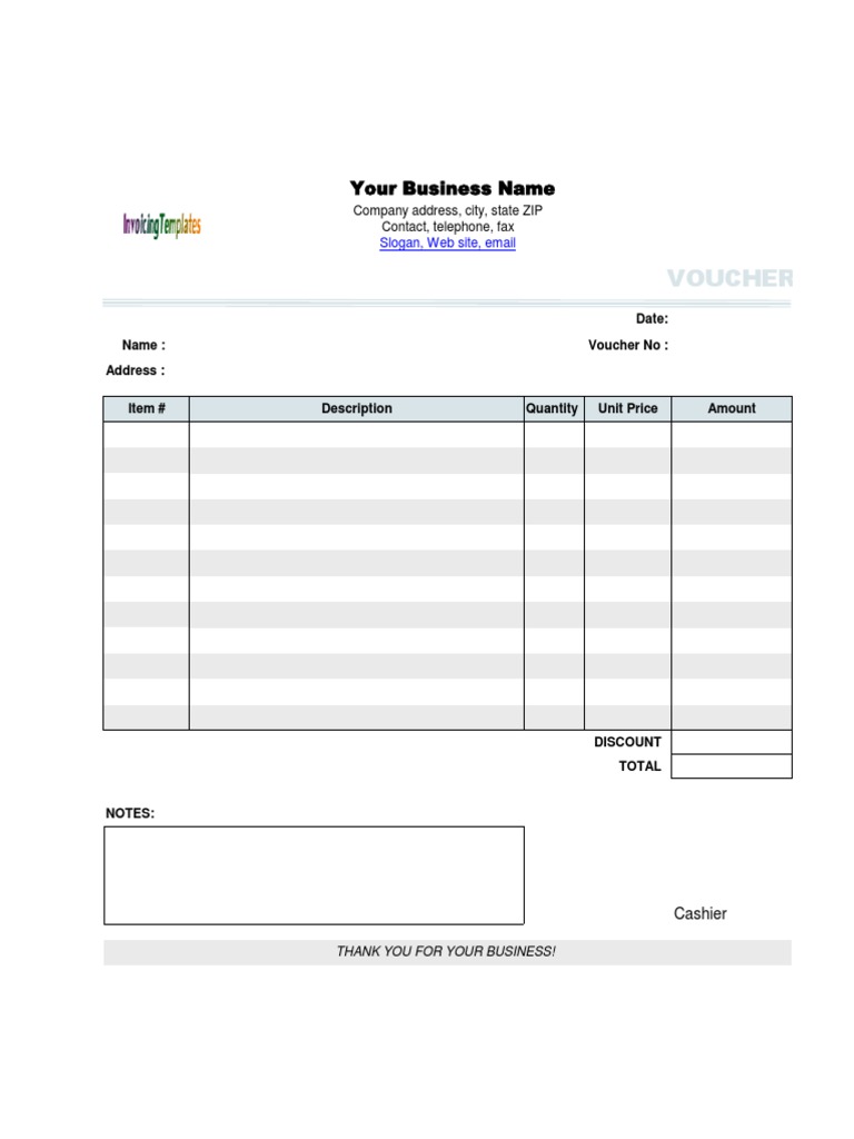 Business Voucher Template | PDF