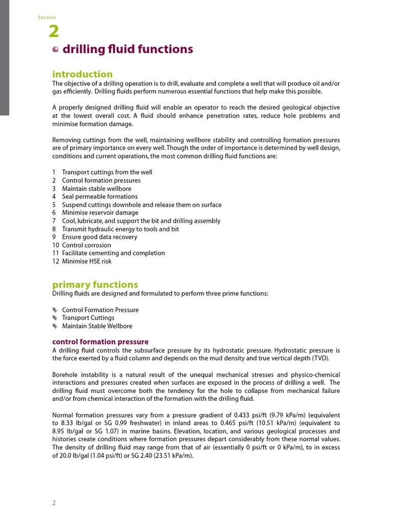 Drilling Fluid Functions: Control Formation Pressure | PDF | Home & Garden | Technology ...