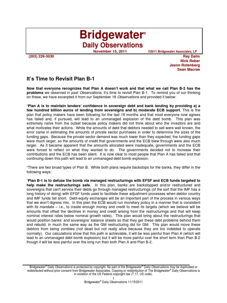 Bridgewater | PDF | European Financial Stability Facility | Euro