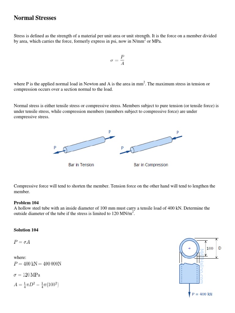 Simple Stresses From Mathalino | PDF | Stress (Mechanics) | Screw