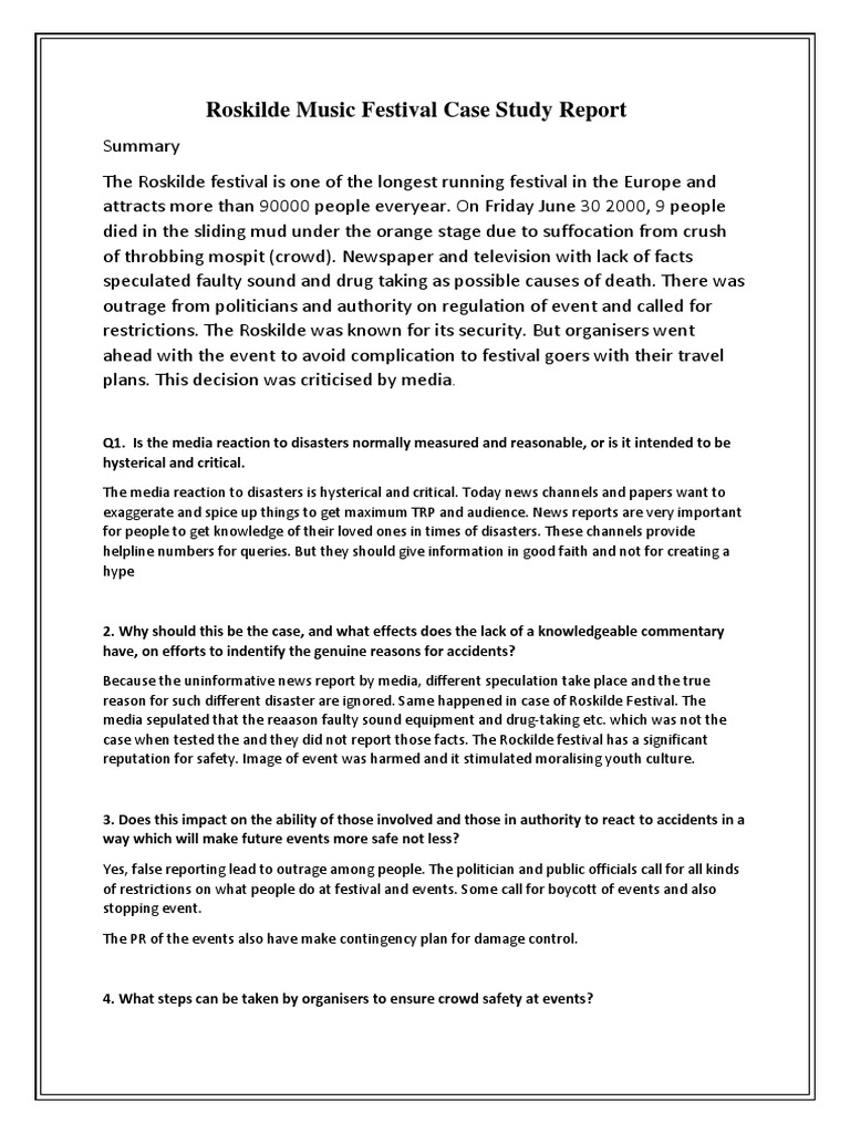 Roskilde Music Festival Case Study | PDF | Public Sphere