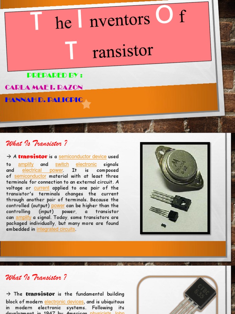 The Investors of Transistor | PDF | Transistor | Electronics