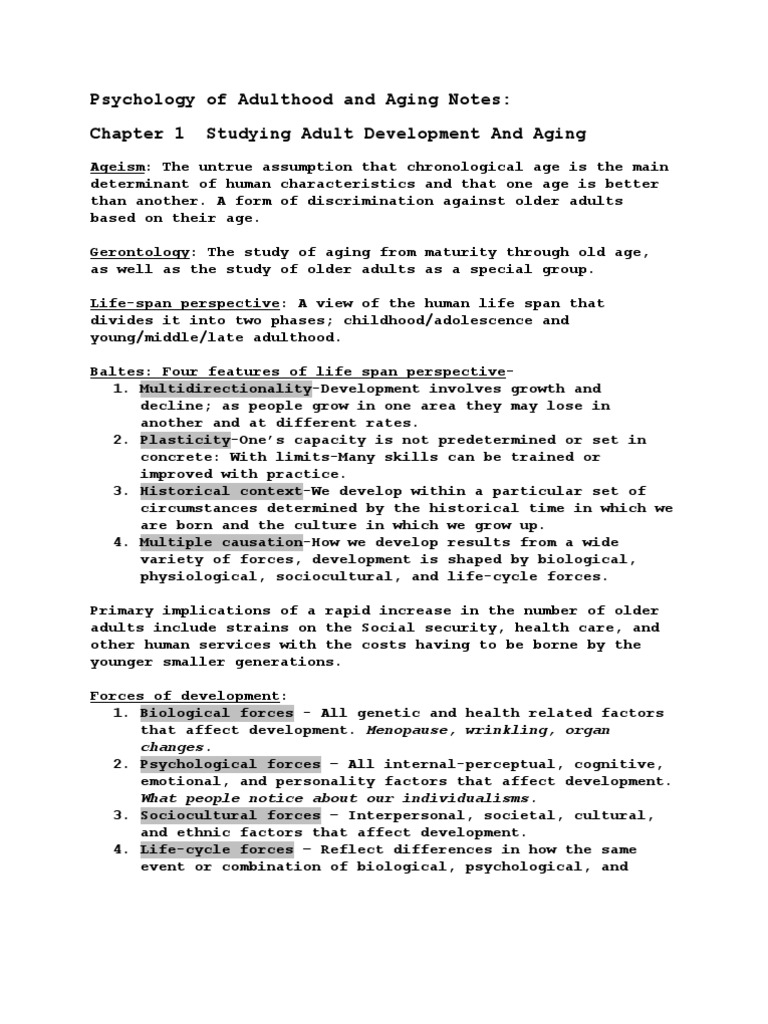 Psychological Changes in Late Adulthood | PDF | Major Depressive ...