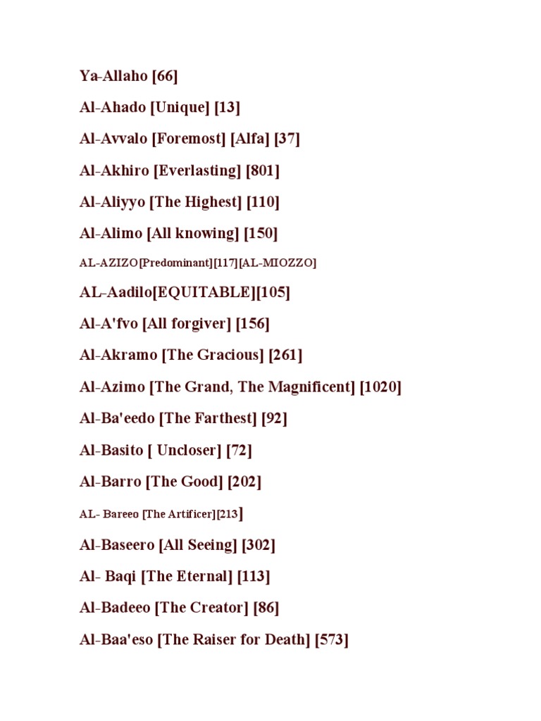 Asma Hasna | PDF | Religious Belief And Doctrine | Monotheism