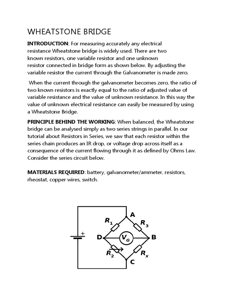 Wheatstone Bridge | Series And Parallel Circuits | Resistor