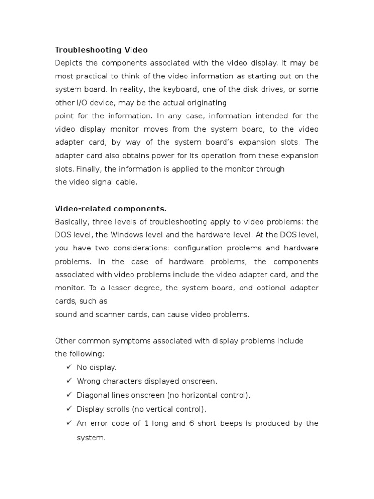 Troubleshooting Video | PDF | Troubleshooting | Booting