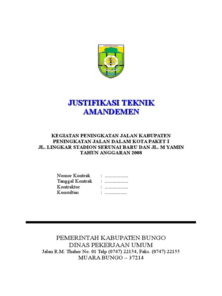 Contoh COVER Justek | PDF