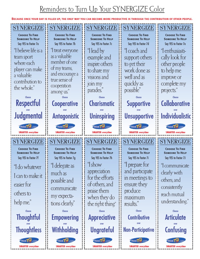 Synergize for Team Success Strategies | PDF | Behavioural Sciences ...