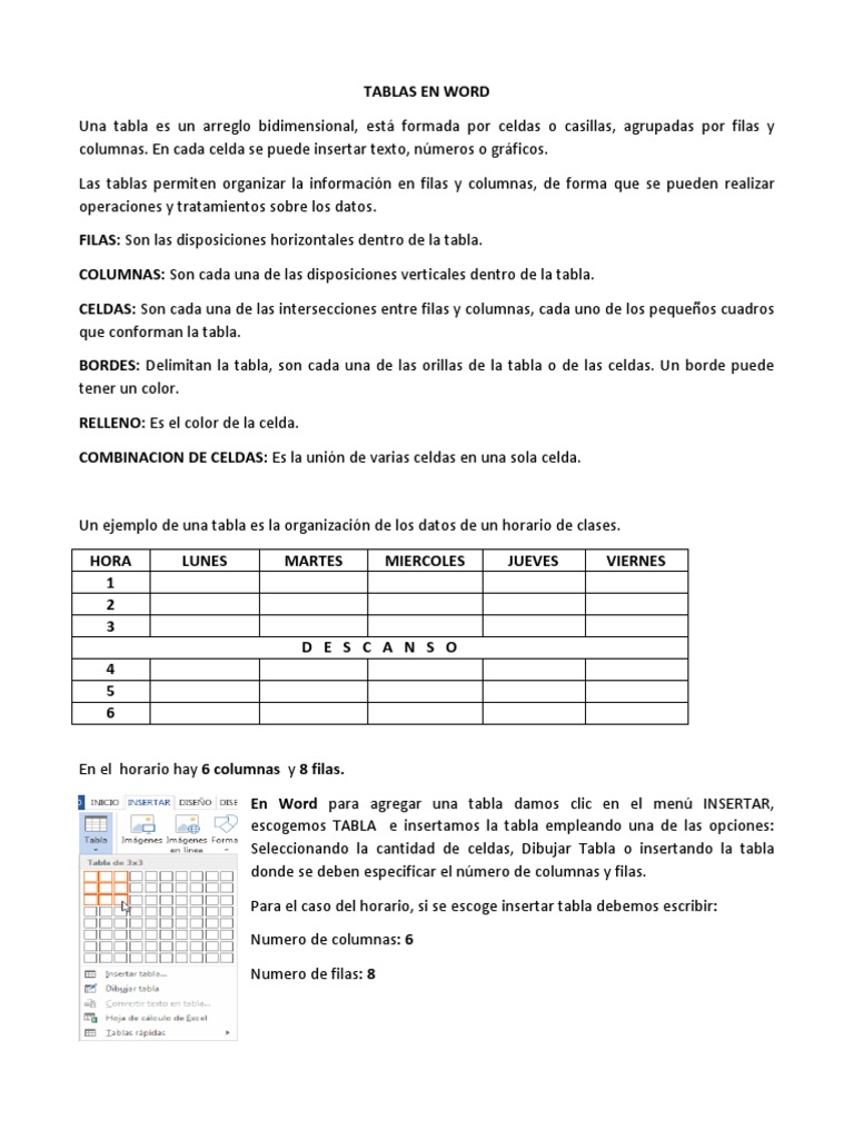 Tablas En Word Pdf Tabla Base De Datos Web 2 0