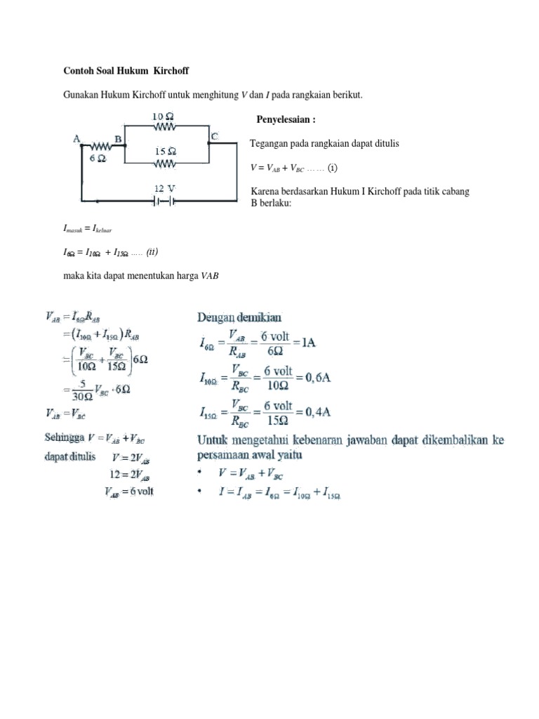 Contoh Soal Hukum Kirchoff | PDF