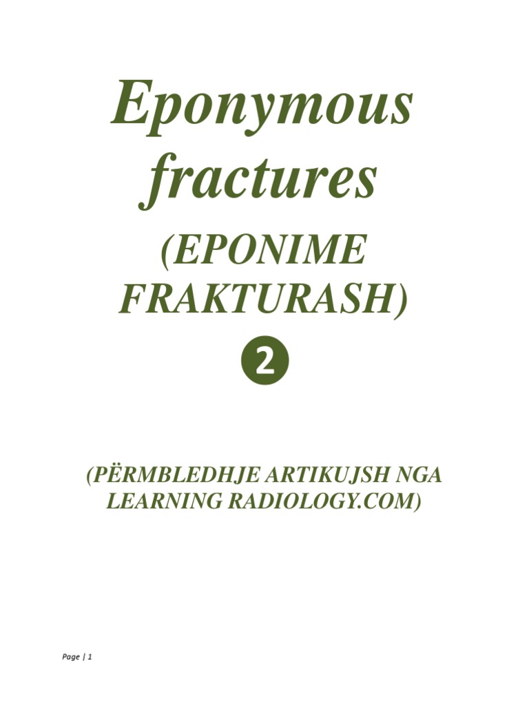 Eponymous Fractures 2 | PDF | Anatomical Terms Of Location | Foot