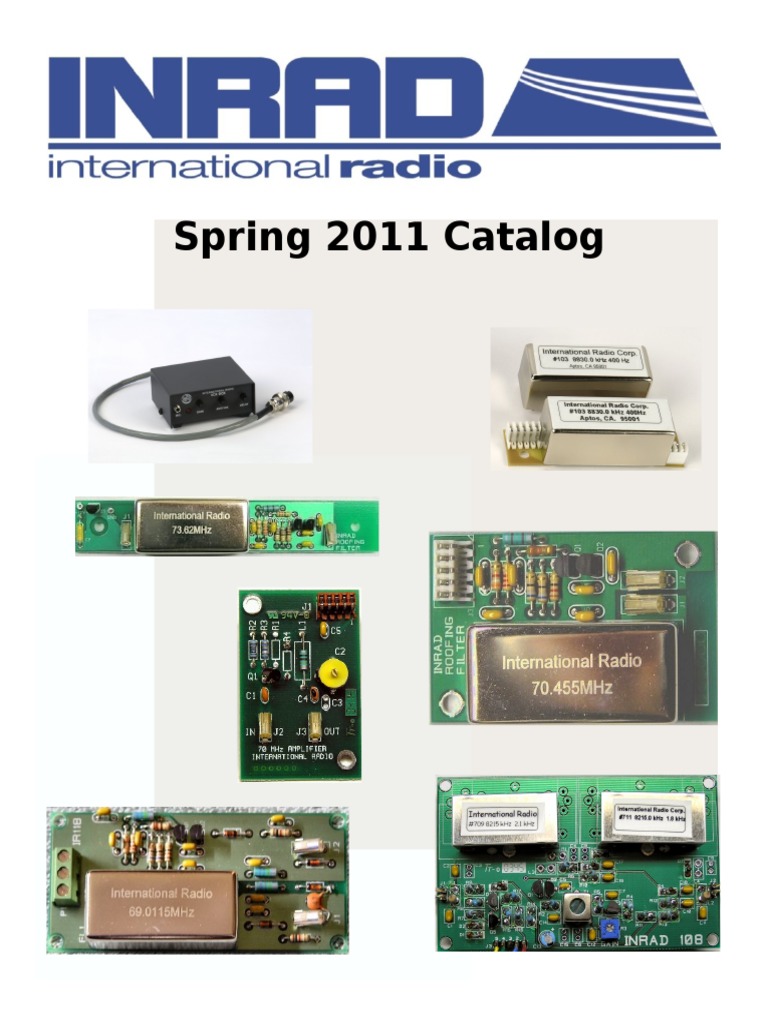 Inrad Catalog | PDF | Bandwidth (Signal Processing) | Electronic Filter