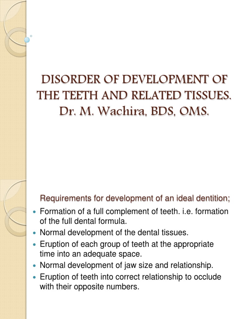Developmental Disorders of Teeth | PDF | Human Tooth | Tooth Enamel