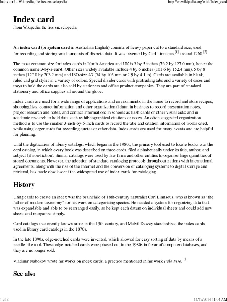 What Is An Index Card | PDF | Information Science | Media Technology