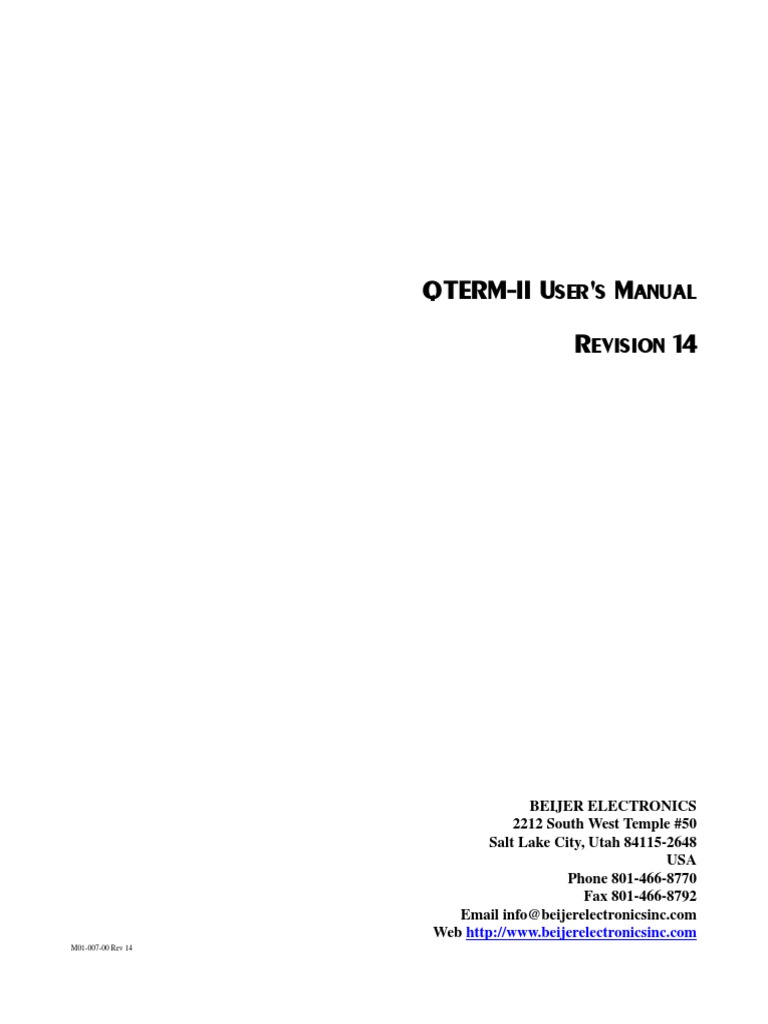 QSI QTERM Handheld Terminal - Manual | PDF | String (Computer Science ...
