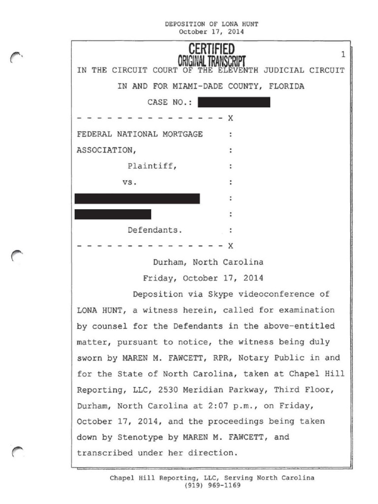 Deposition LH | PDF | Deposition (Law) | Notary Public