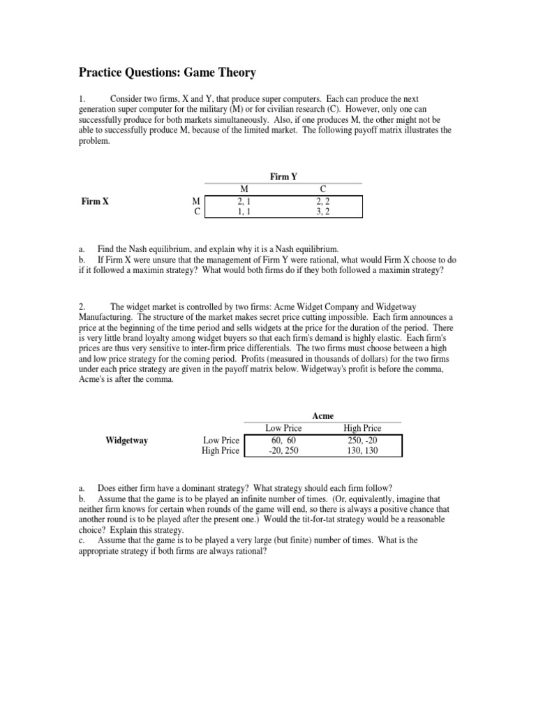 Game Theory 1 | PDF | Game Theory | Gaming