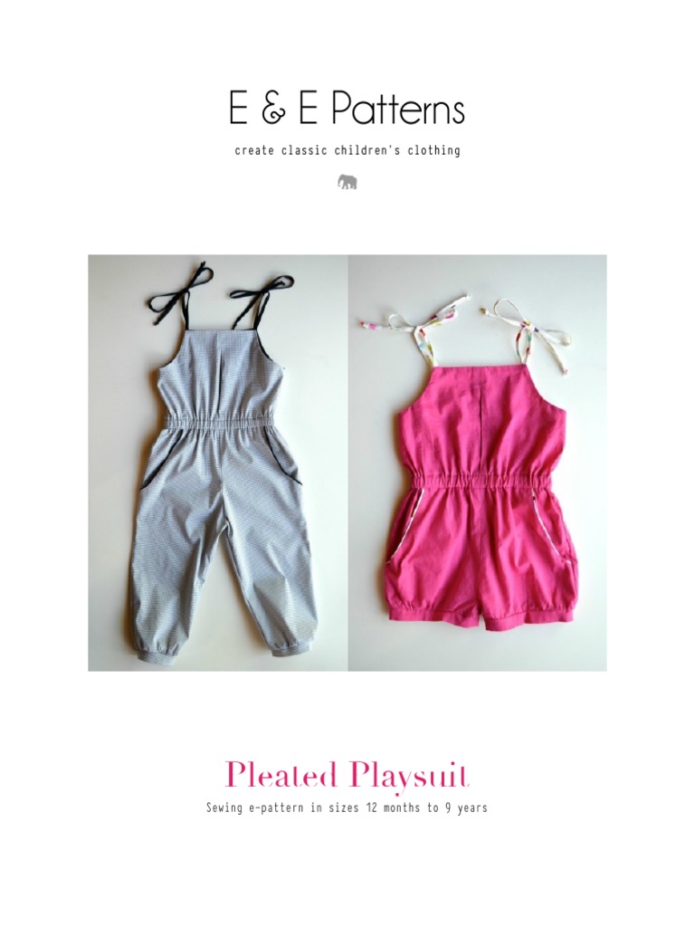 Pleated Playsuit PDF Pattern | PDF | Seam (Sewing) | Sewing