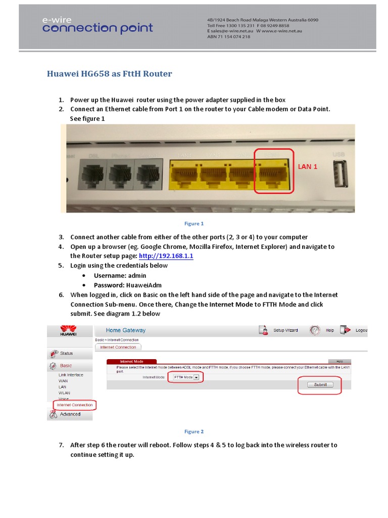 Huawei HG658 FTTH Router | PDF | Router (Computing) | Network Protocols