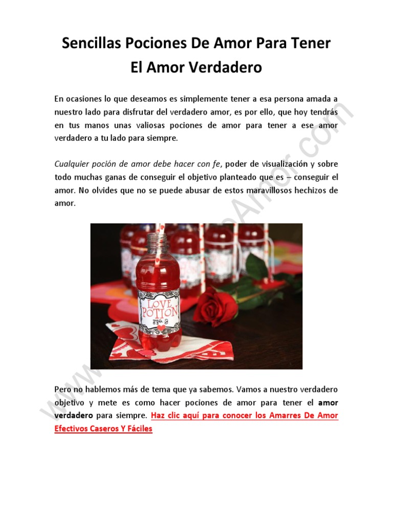 Pociones de Amor para el Verdadero Amor | PDF | Amor | Religión y creencia