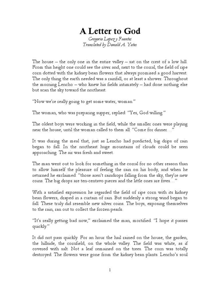 Letter to God: A Tale of Faith | PDF | Rain | Nature