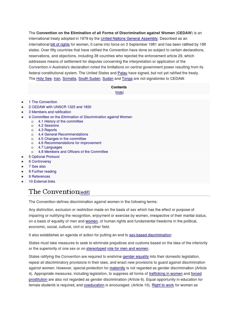 Cedaw | PDF | Convention On The Elimination Of All Forms Of ...
